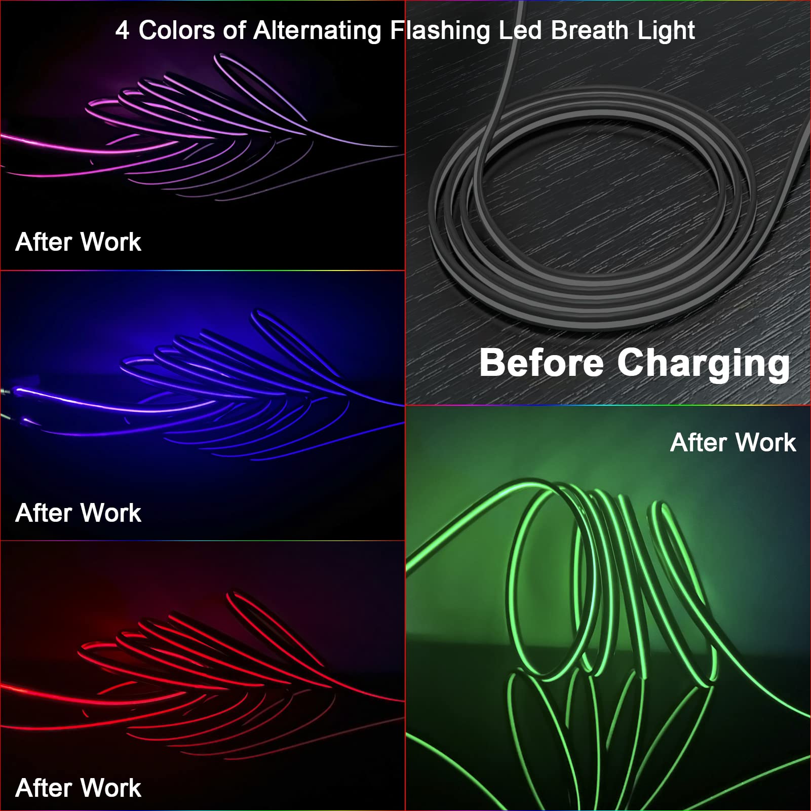 Snapklik.com : Haydyson LED Light Up iPhone Charger Cord Long Lightning ...