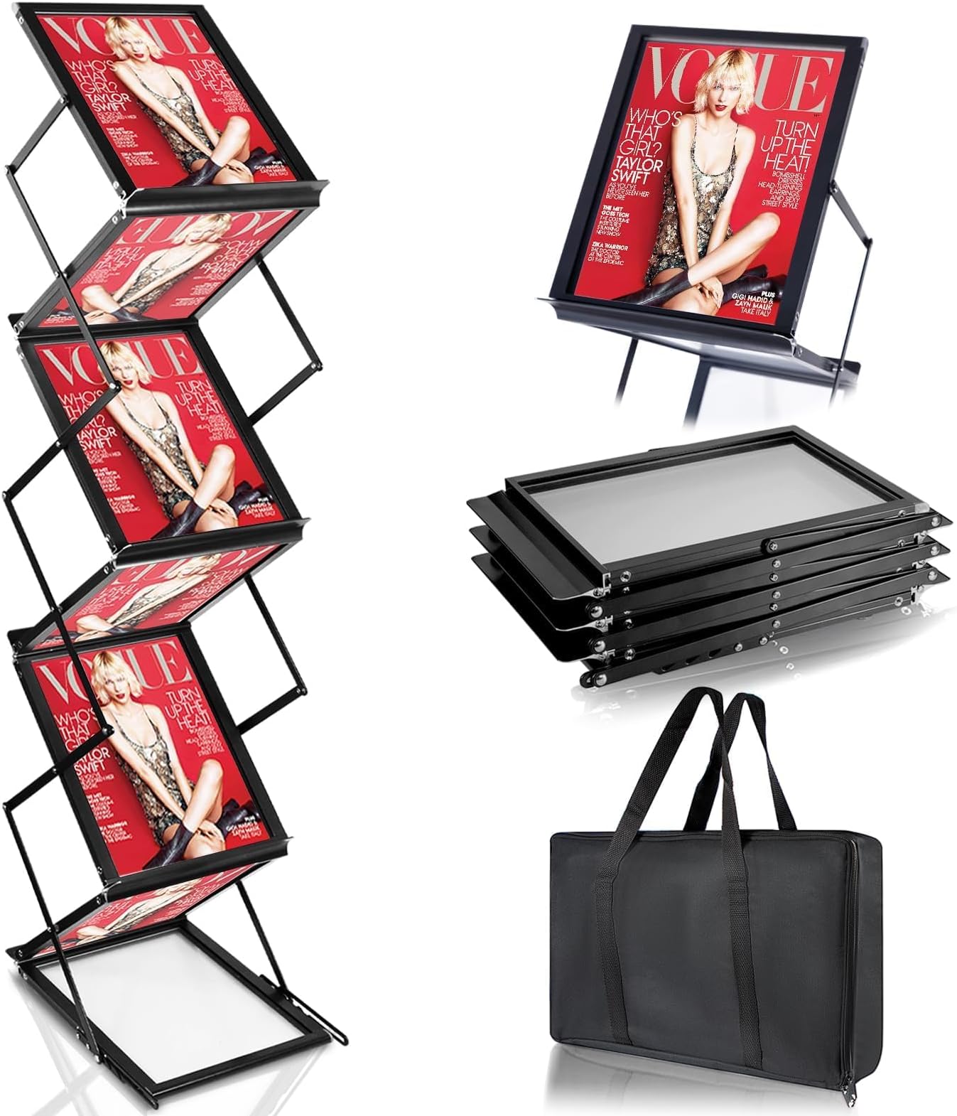 VAIIGO Brochure Display Stand A4 Magazine Rack Stand - 6 Pockets ...