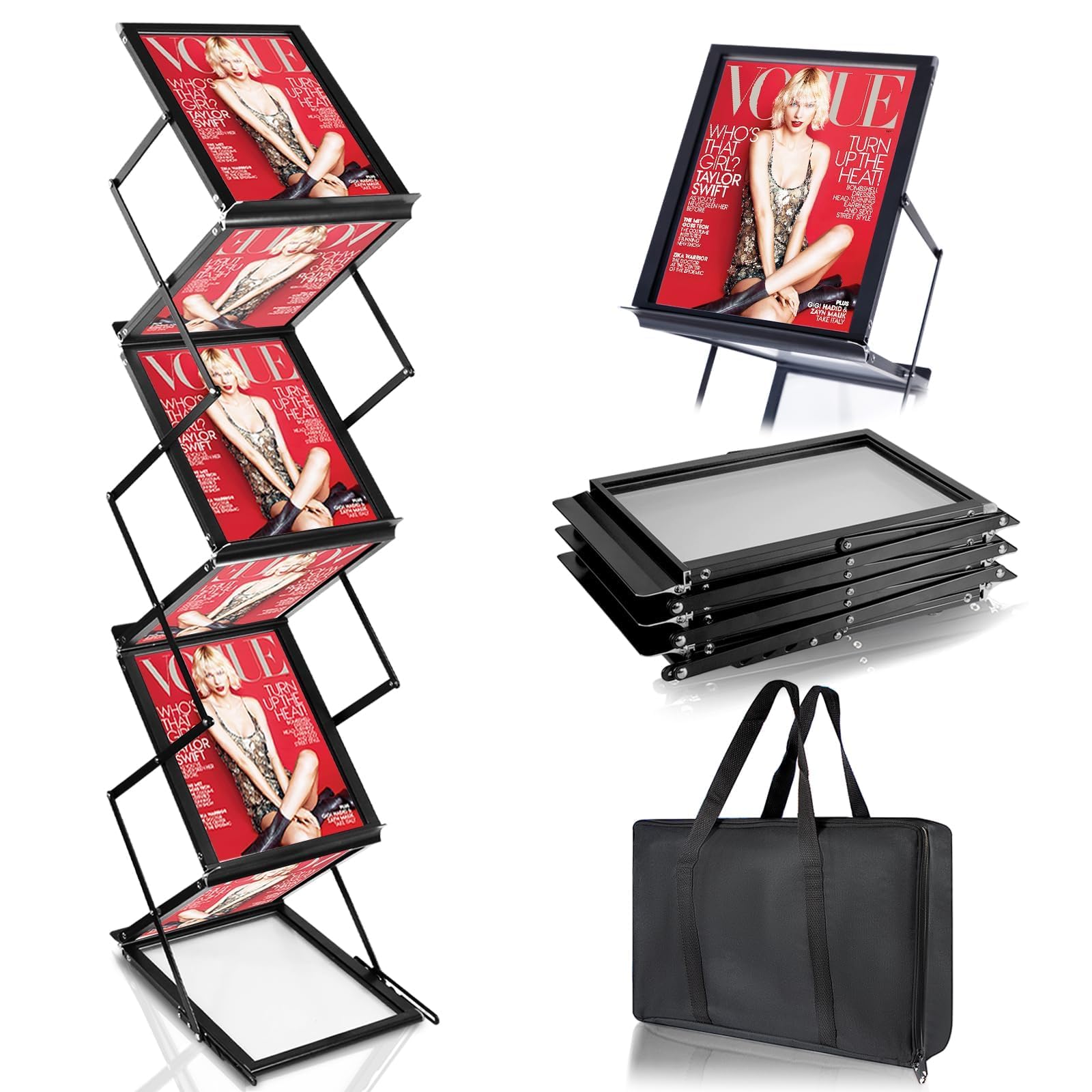 VAIIGO Brochure Display Stand A4 Magazine Rack Stand - 6 Pockets ...