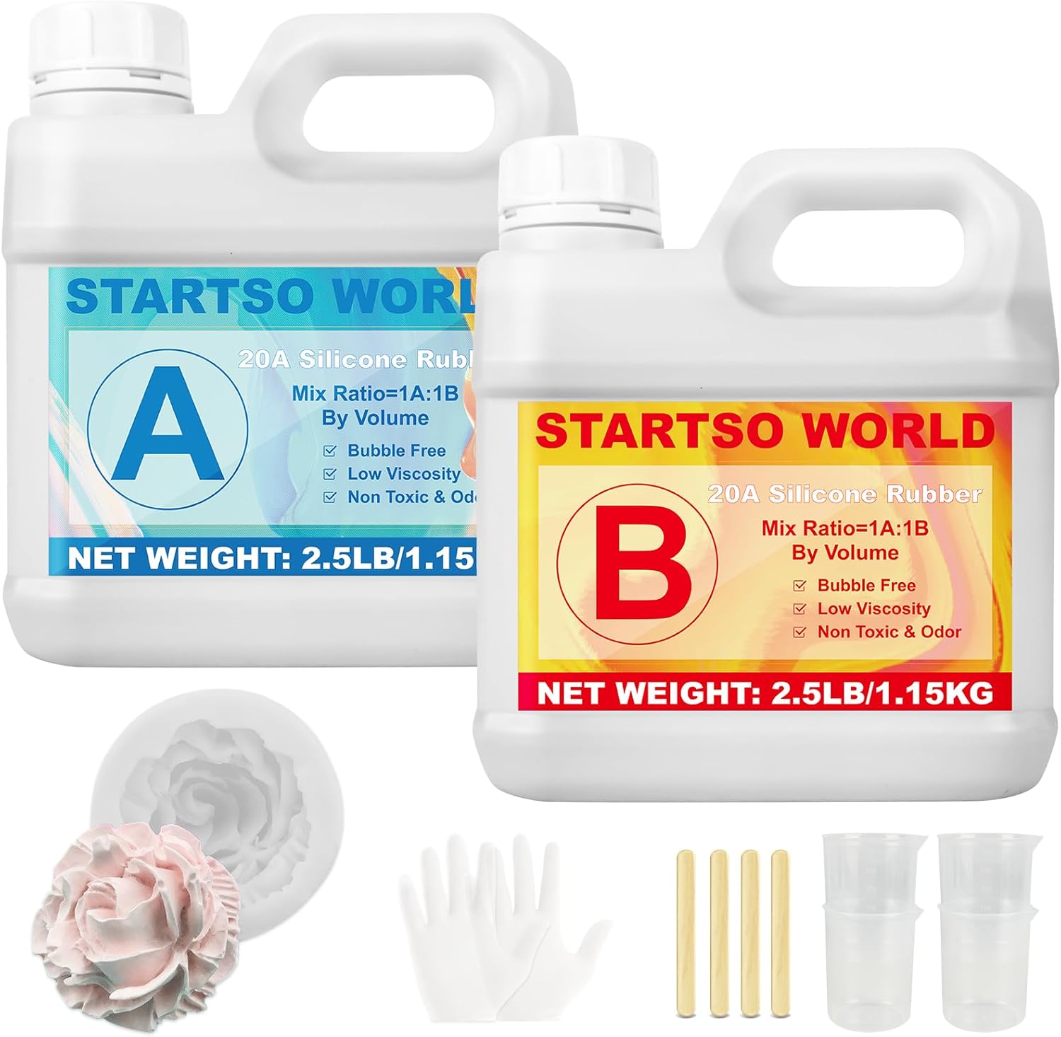 STARTSO WORLD Silicone Mold Making Kit 20A, Platinum Liquid Silicone ...