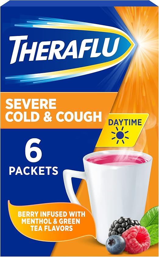 Amazon.com: Theraflu Powder for Daytime Severe Cold and Cough, Berry ...