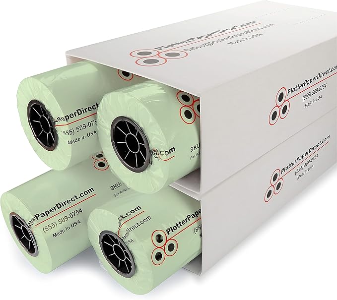 Amazon.com : PlotterPaperDirect CAD Paper Rolls, 24’’ x 500’ (4 Pack ...