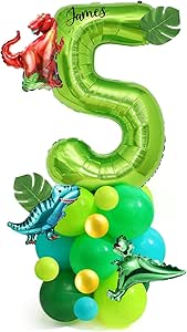 Amazon.com: Realspring Dinosaur Birthday Decorations Large 55" Dinosaur Balloon Set DIY Dino ...