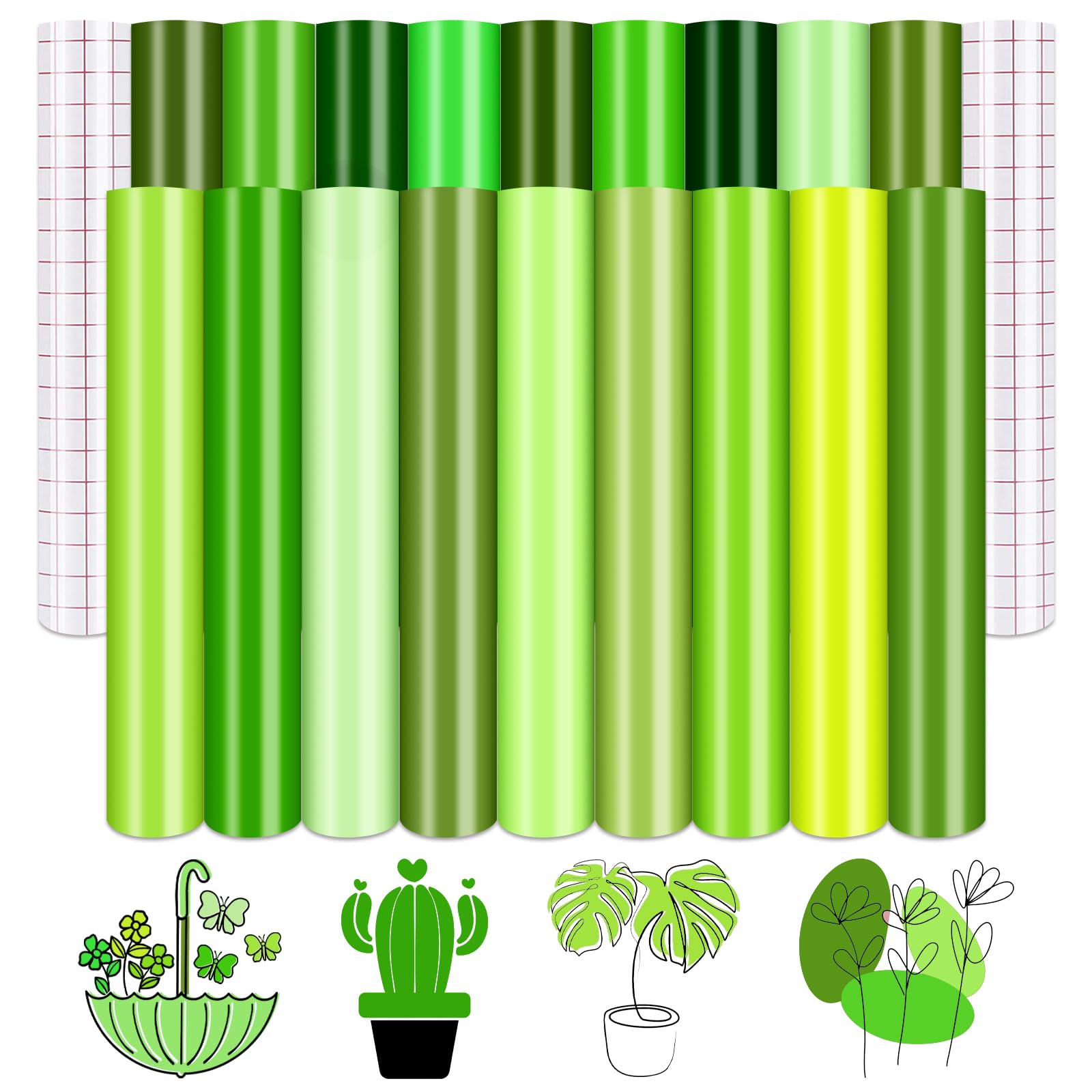Amazon.com: Tintnut Green Permanent Vinyl, Solid Color Adhesive Vinyl ...