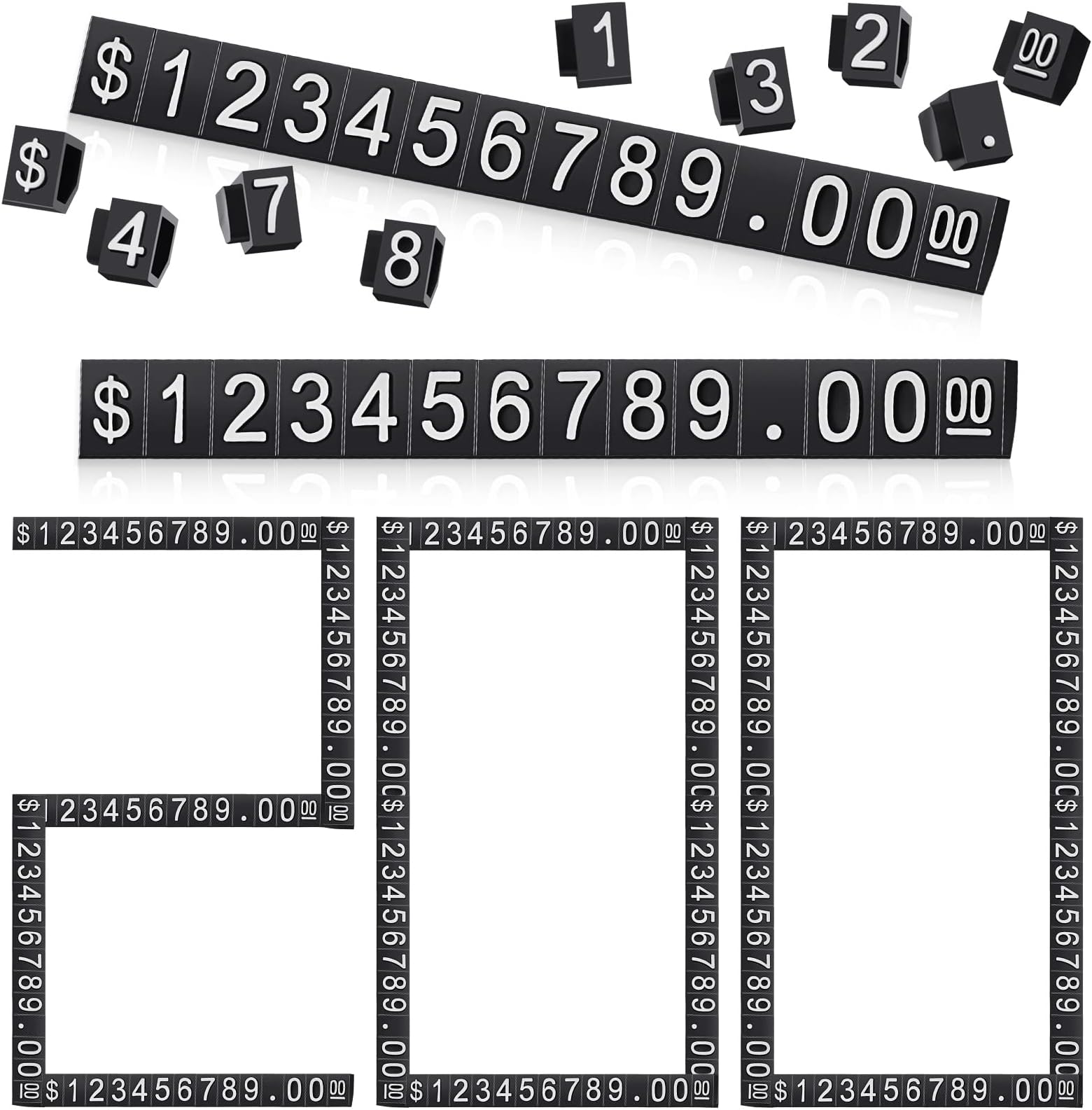 Amazon.com : Qunclay 200 Sets Price Display Cube Number Letter Price ...