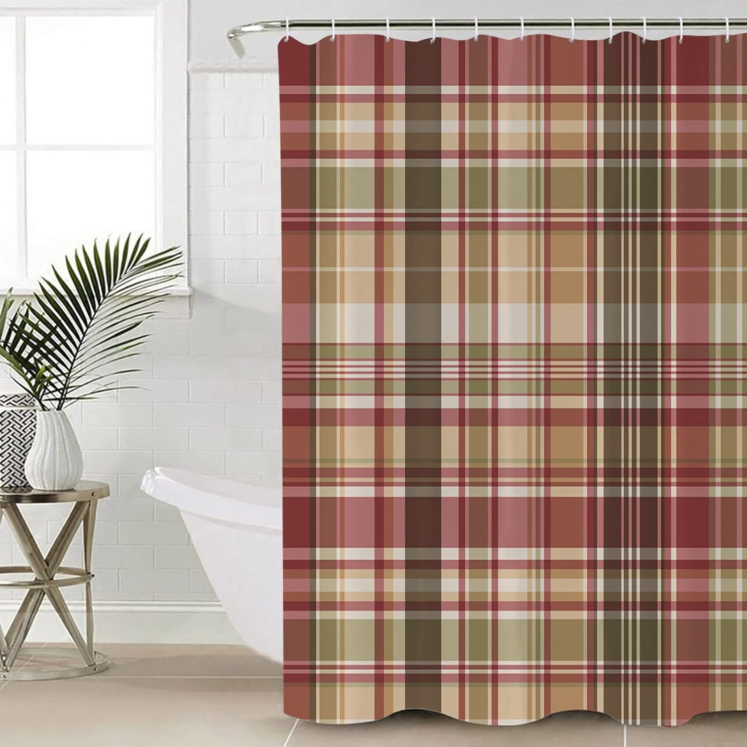 Amazon.com: Buffalo Plaid Shower Curtain for Bathroom 72" x 72 ...