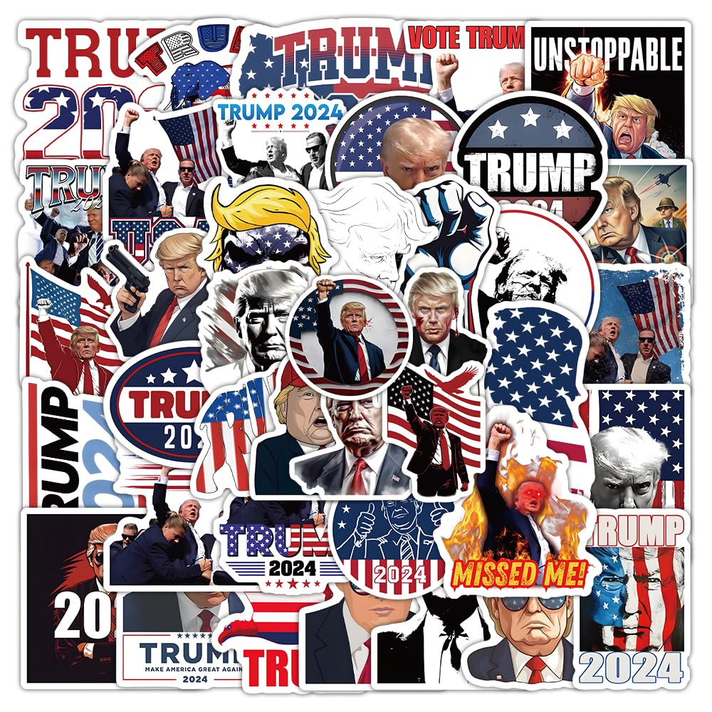Amazon.com: 50pcs Trump Stickers 2024 Trump Decals for Laptop, Water ...
