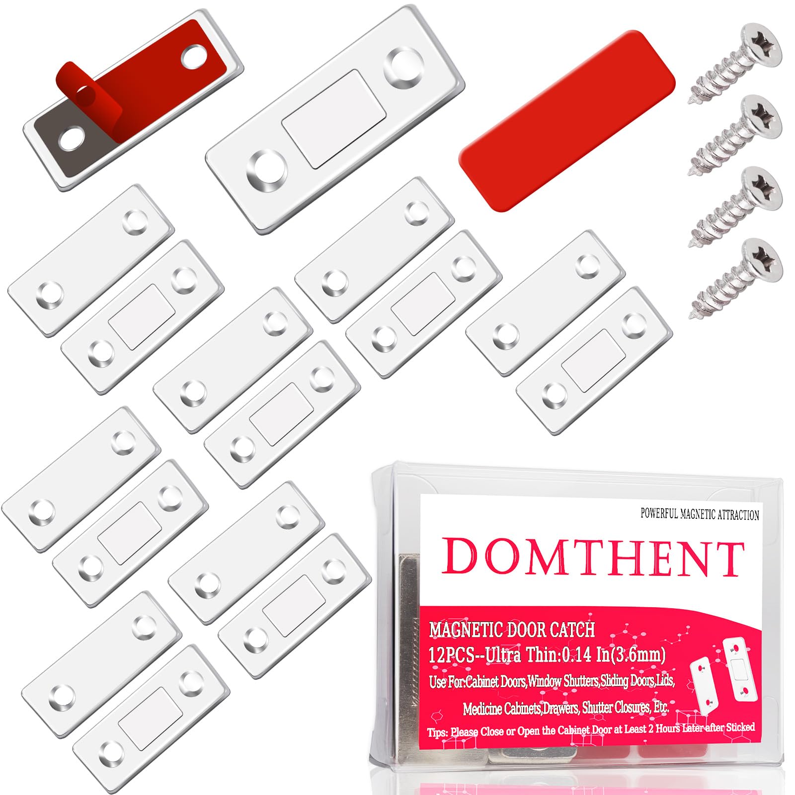 Snapklik.com : Domthent 12 Pack Ultra Thin Cabinet Magnetic Catch ...