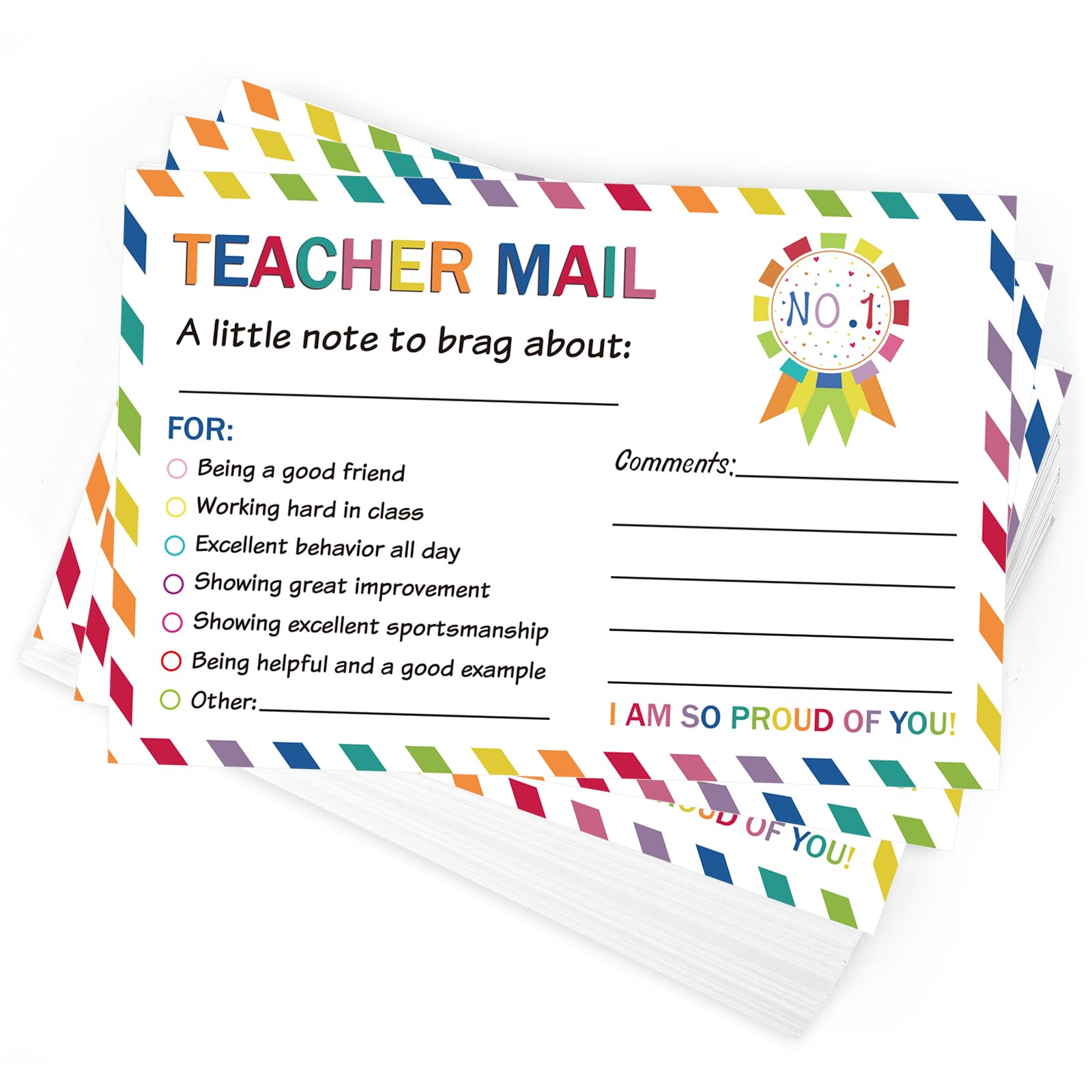 Amazon.com : 50Pcs Teacher Mail Notes to Parents, Happy Mail Postcards ...