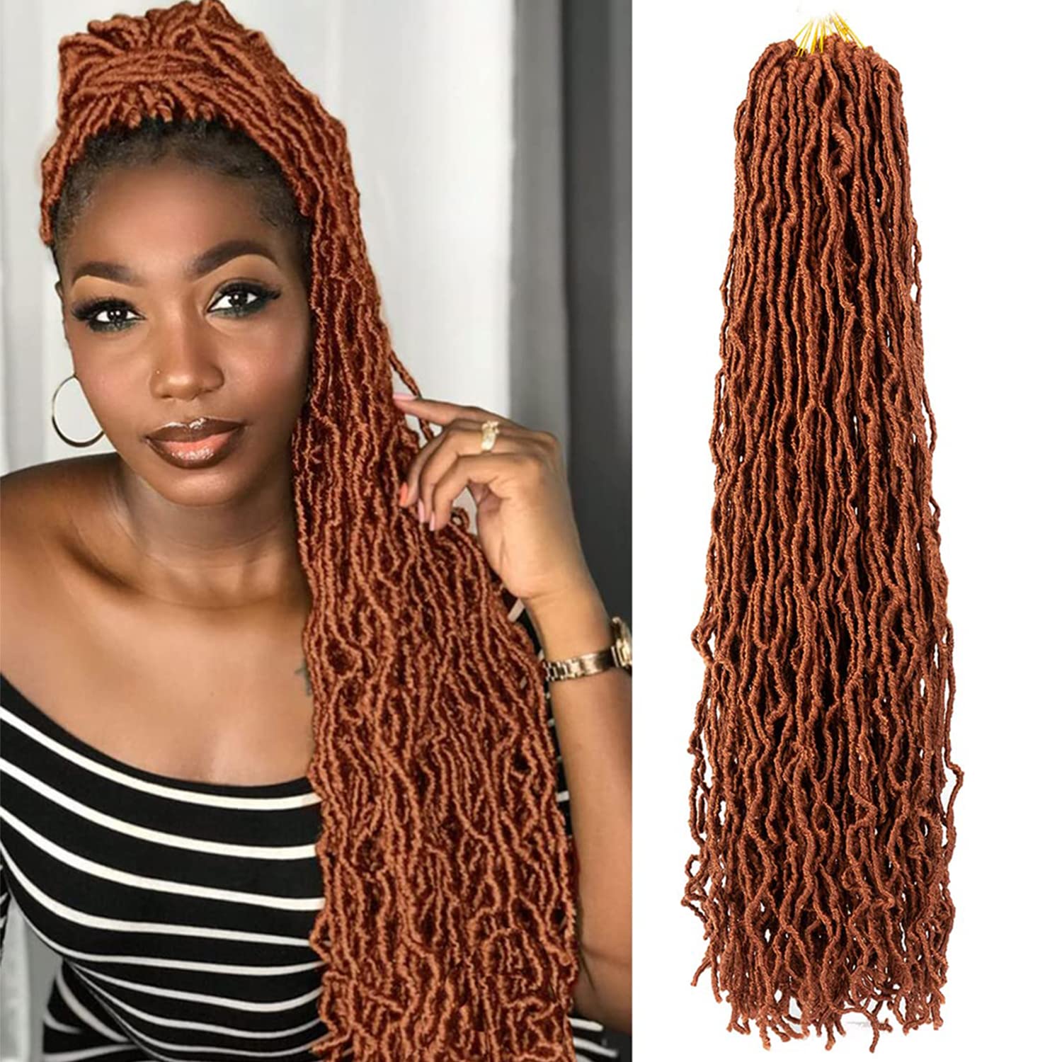 Snapklik.com : Ubeleco 8 Packs 36 Inch Soft Locs, Ginger Faux Locs ...