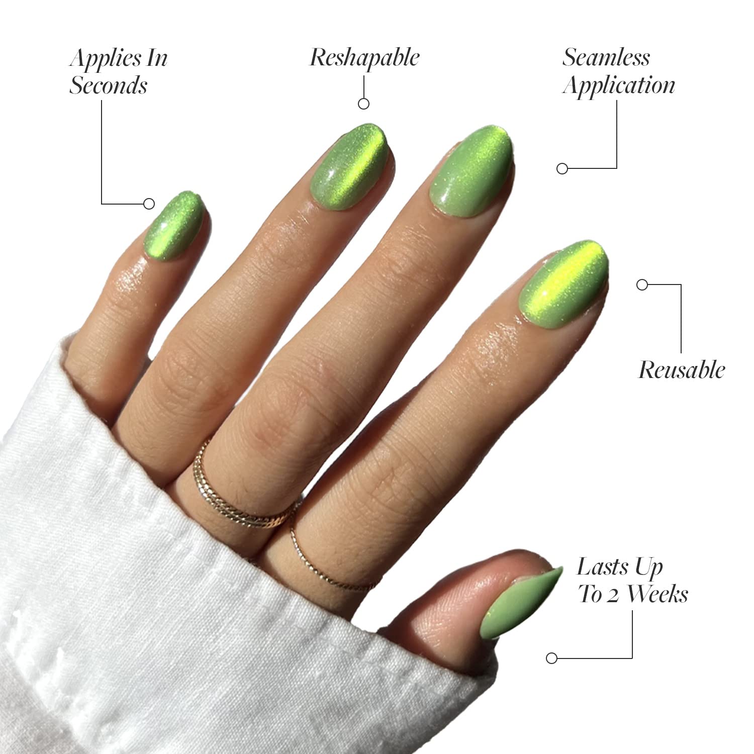 Snapklik.com : Glamnetic Press On Nails - Electric Short Oval, Bright ...