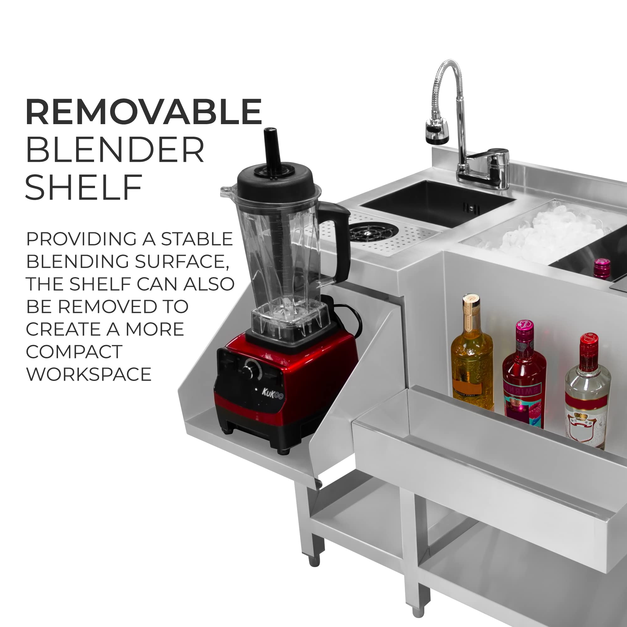 Cocktail Bar Station Stainless Steel Cocktail Bar Station Size: