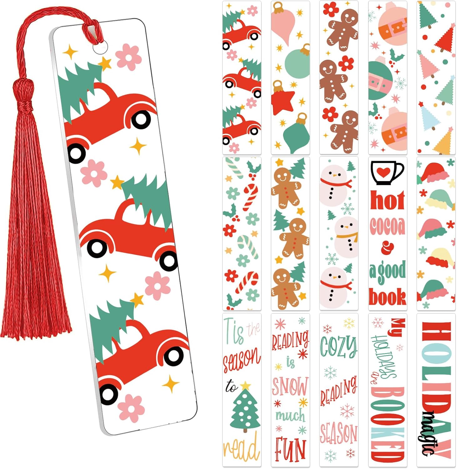 Amazon.com: JarThenaAMCS 15 Sheets Christmas Acrylic Bookmark Blank ...