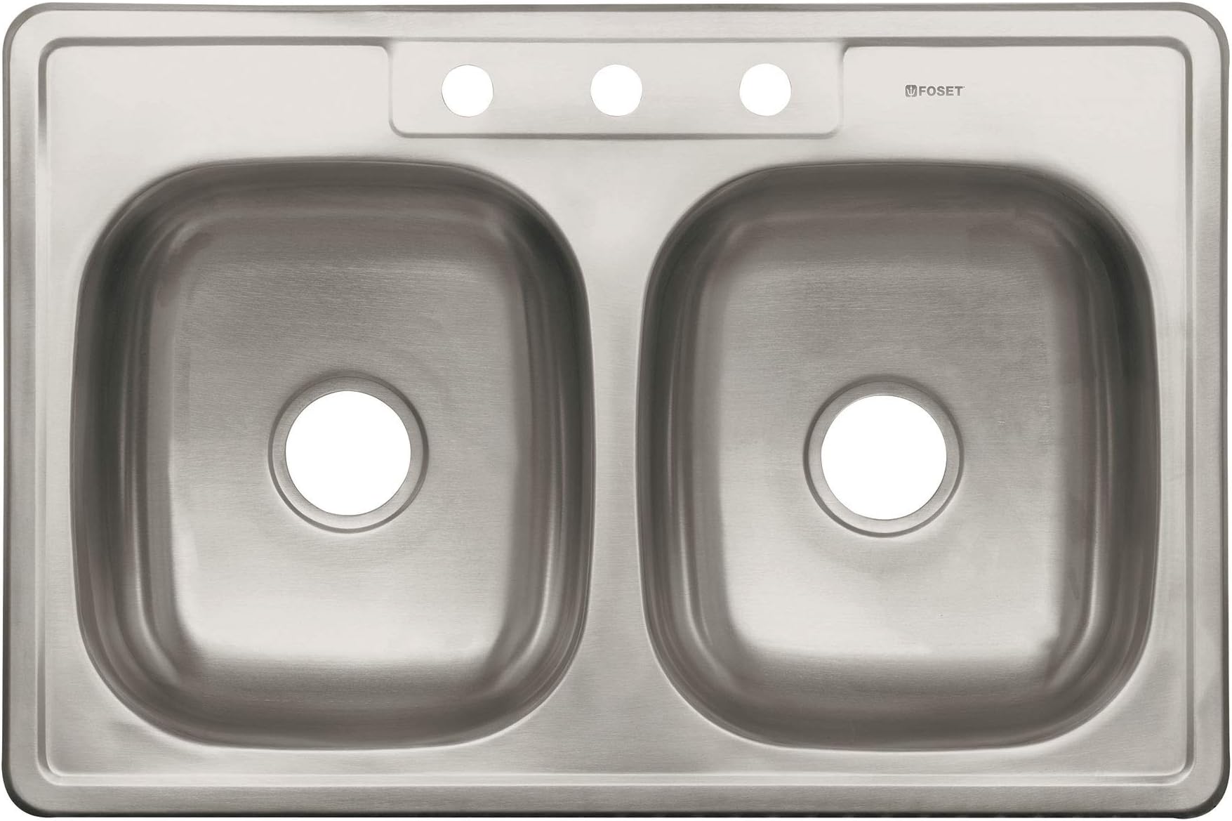 Foset Tarja de empotrar 84 x 56 cm doble tina Basic, Metálico : Amazon ...