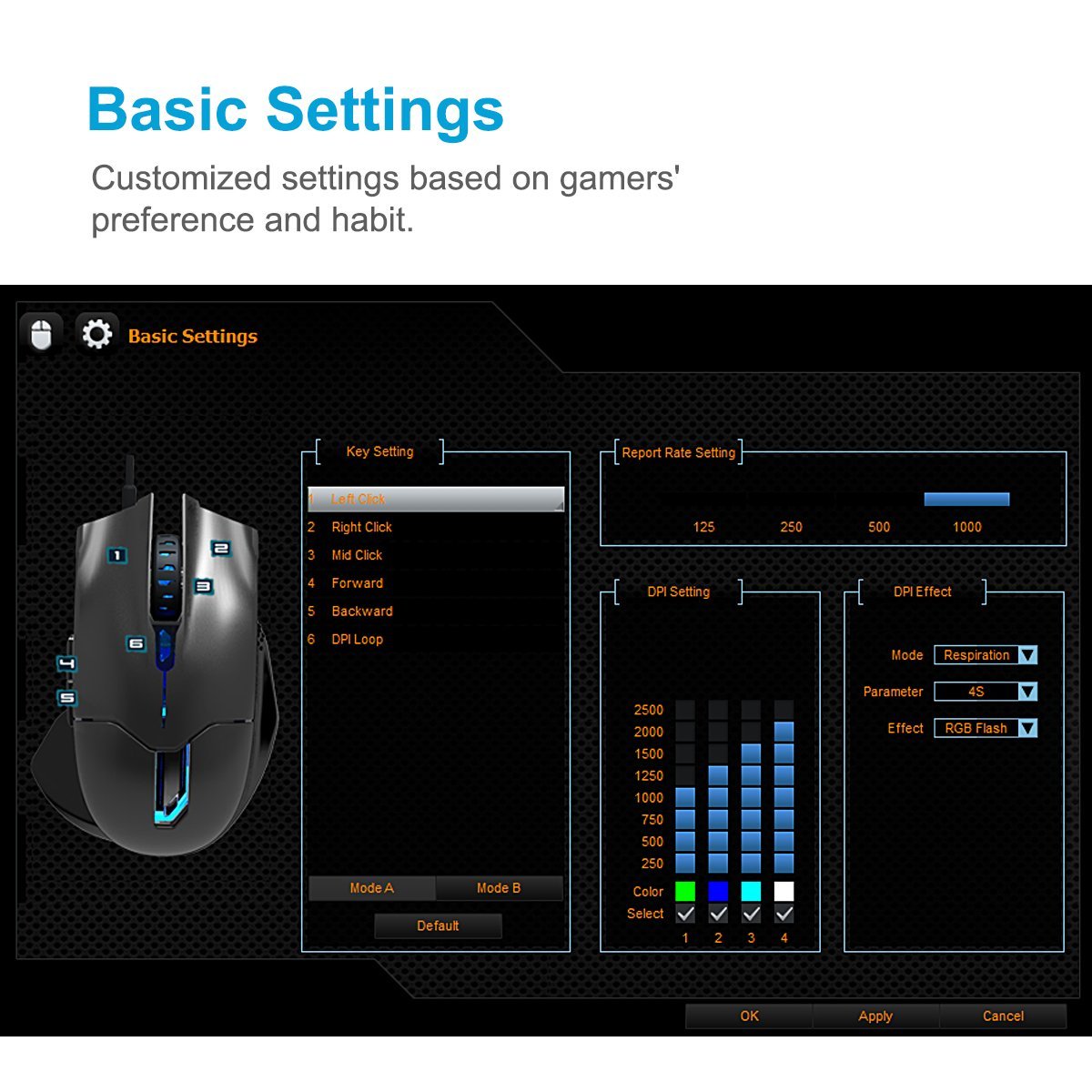 Xcords ZM700 Ultra-light Optical Programmable Gaming Mouse 2500DPI ...