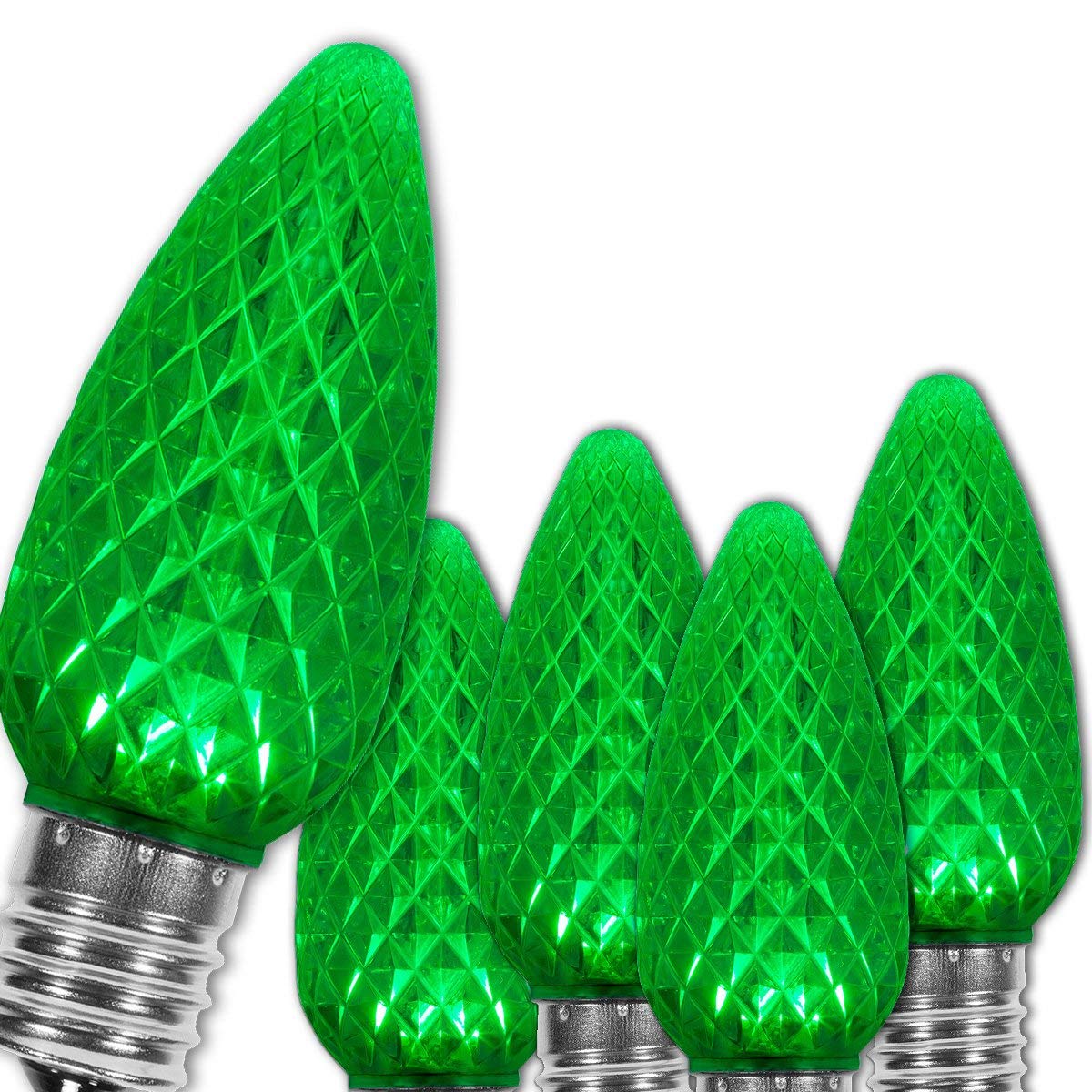 Wintergreen Lighting 25-Pack OptiCore C9 LED Green Light Bulbs - 0.84W ...