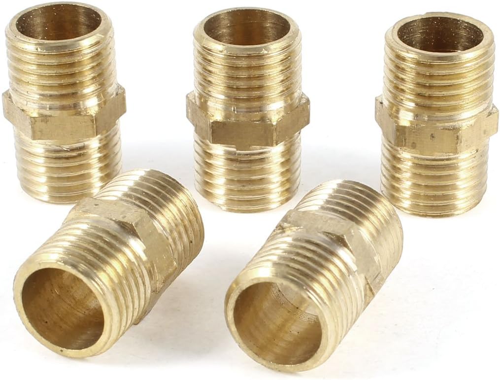 Amazon.com: uxcell 5 Pcs Male G1/4 To Male G1/4 Brass Straight Pipe ...
