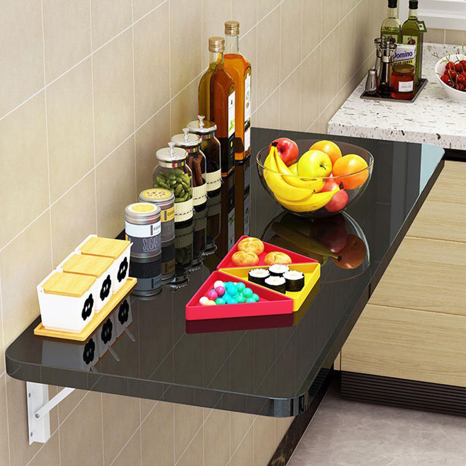 Amazon.com: ORNDSDM Wall Mounted Folding Table, Fold Down Table Wall ...
