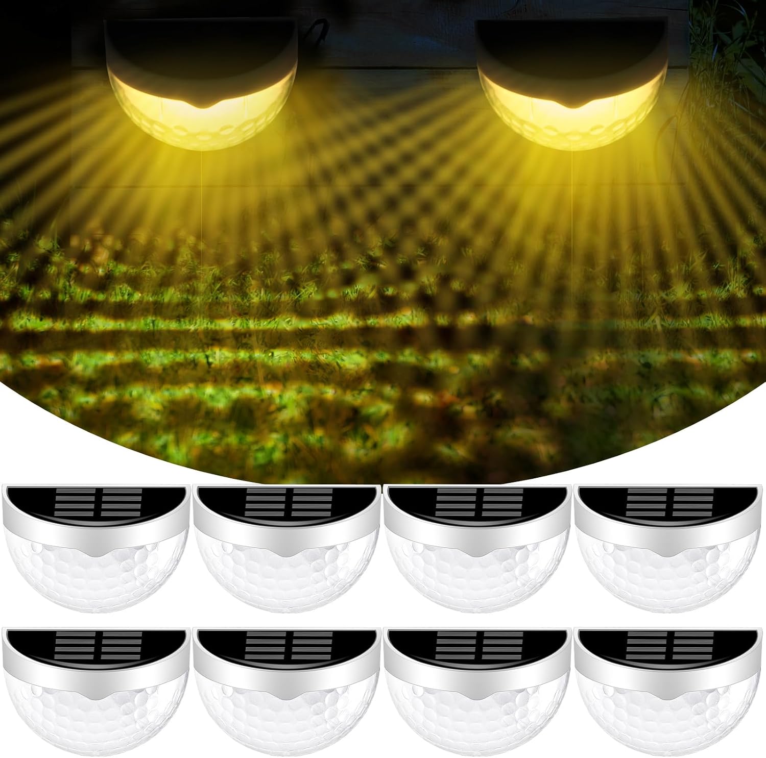 Tujoe 8 Pcs Solar Lights Solar Powered Raised Garden Bed Lights with ...
