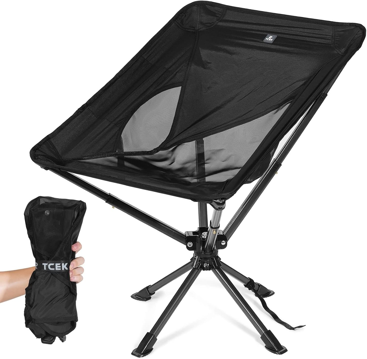 Amazon.com: TCEK Portable Chair - Outdoor Swivel Camping Chair, Setup ...