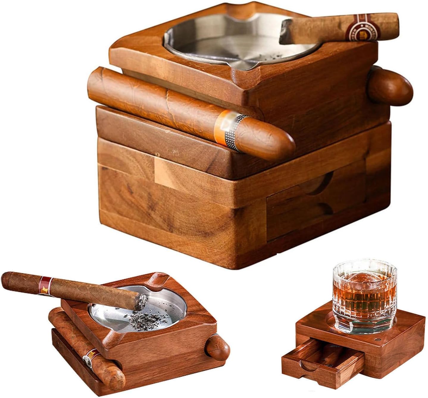 Amazon.com: YMTHou Cigar Ashtray Coaster, Whiskey And Cigar Set,Whiskey ...