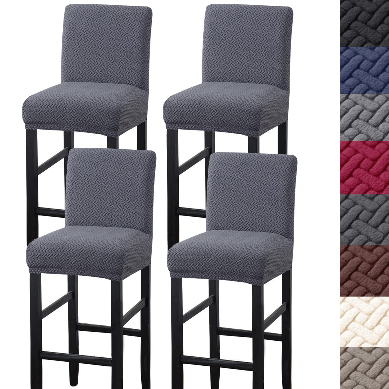 Amazon.com: HFCNMY Bar Stool Covers,4 Pack Stretch Bar Stool Covers ...