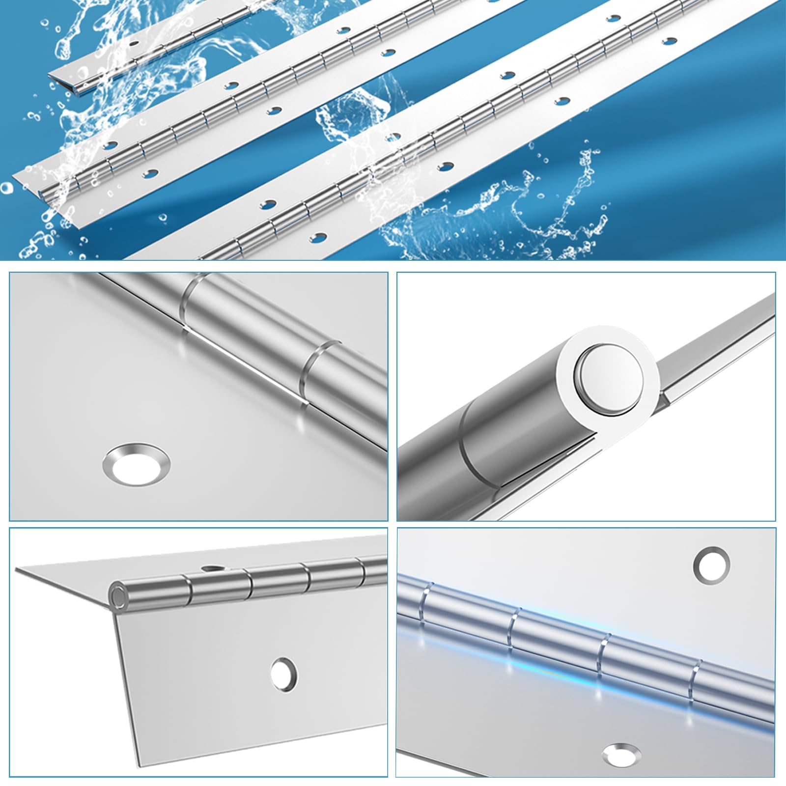 Snapklik.com : EPHECH 6Inch Stainless Steel 304 Continuous & Piano Hinges