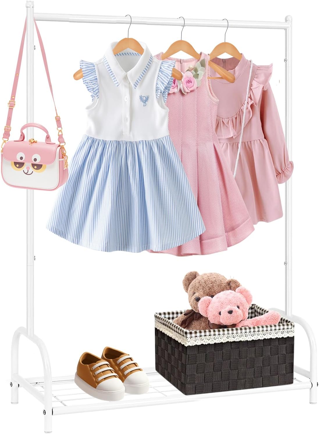 Amazon.com: Becomrock Kids Clothing Rack, Small Clothes Shelf with ...