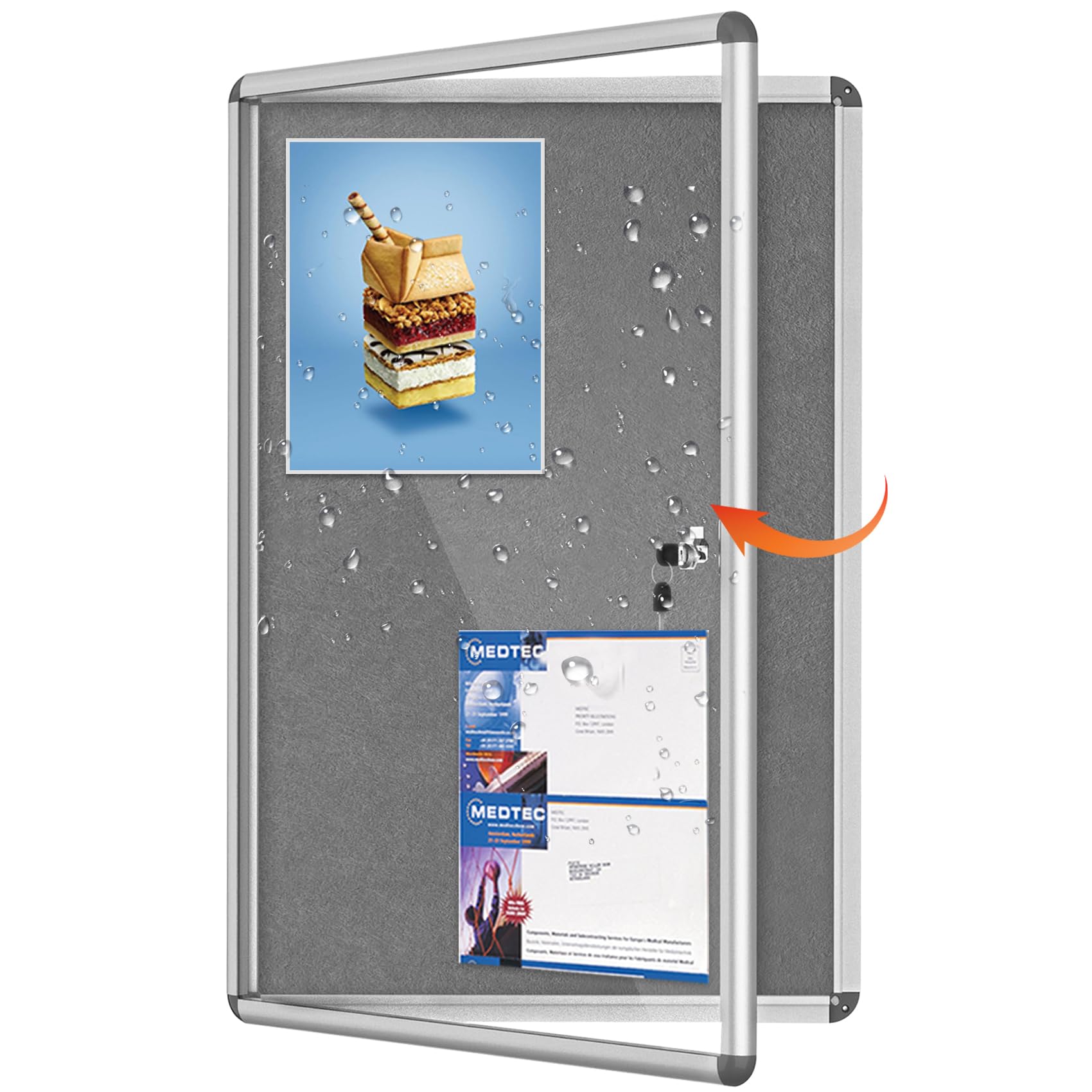 Snapklik.com : Magula 24"x18" Enclosed Bulletin Board Tamper-Proof ...