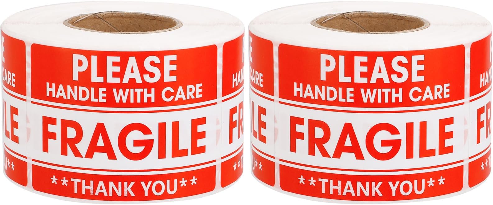 VIDETOL 2 Rolls Fragile Stickers, 1000 Pcs Red Warning Labels, 2" x 3 ...