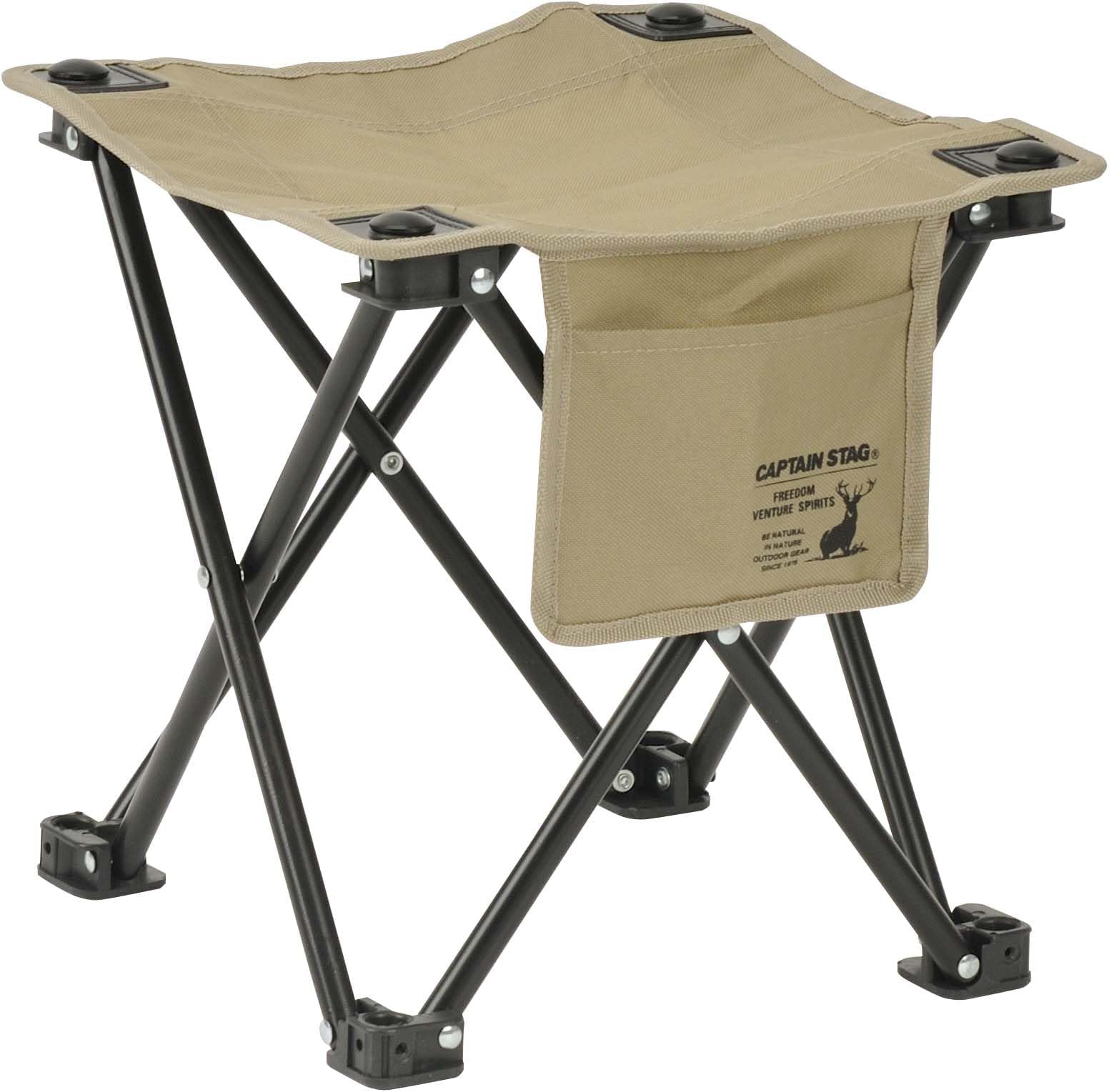 Amazon | キャプテンスタッグ(CAPTAIN STAG) アウトドアチェア チェア ちょこっとチェア サイドポケット付 収納袋付 CSシャルマン カーキ UC-1874 | キャプテン ...