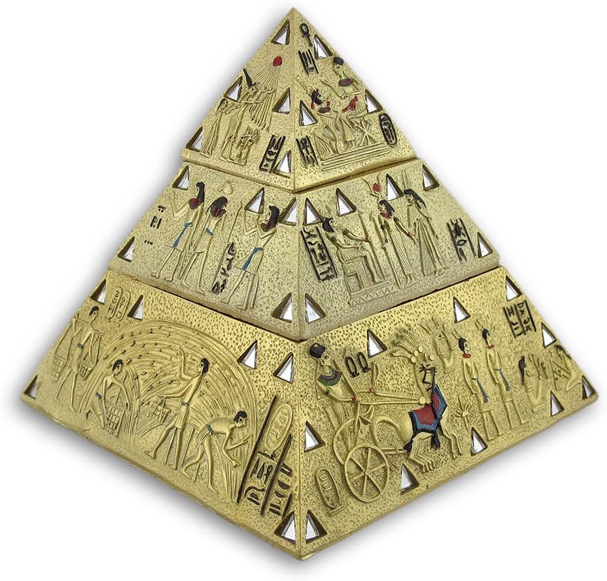 Amazon.com: Ancient Egyptian Golden Pyramid Double Trinket Box ...