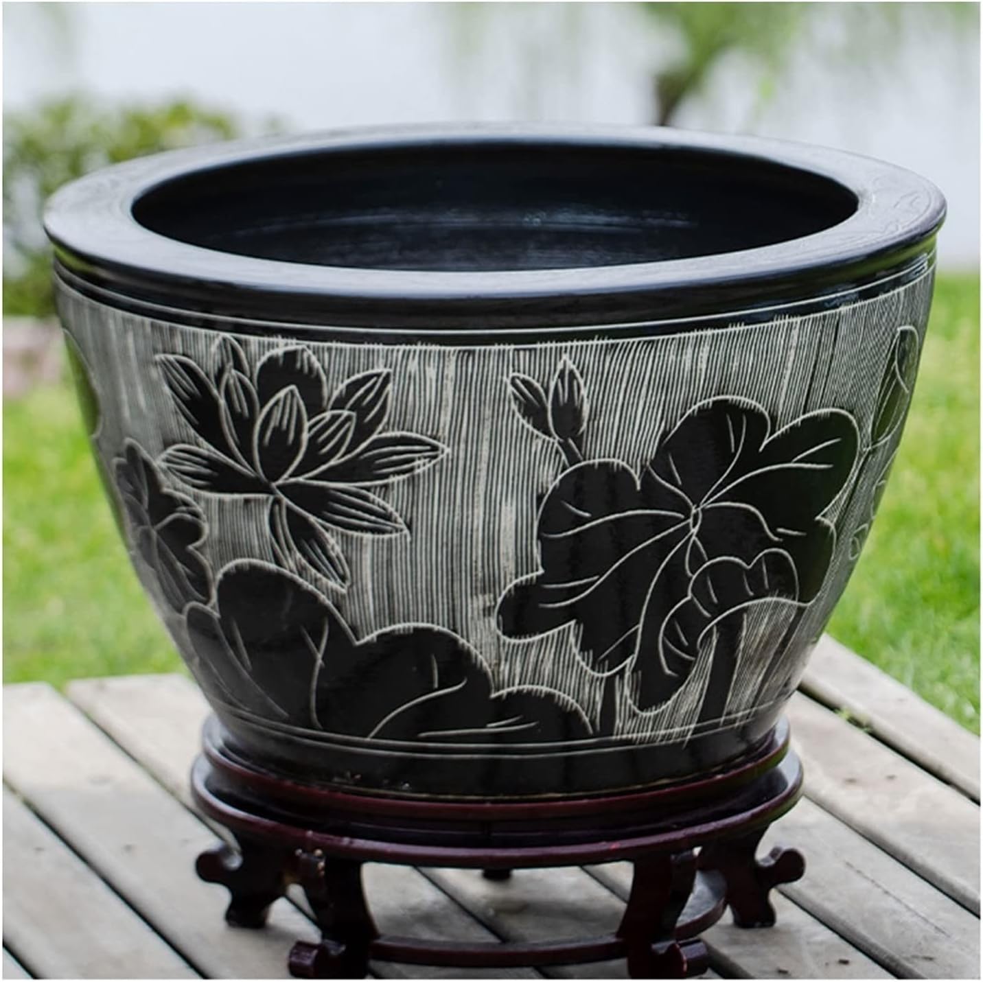 Amazon.com : Aquarium Goldfish Ceramic Tank Fish Culture Tank Living ...