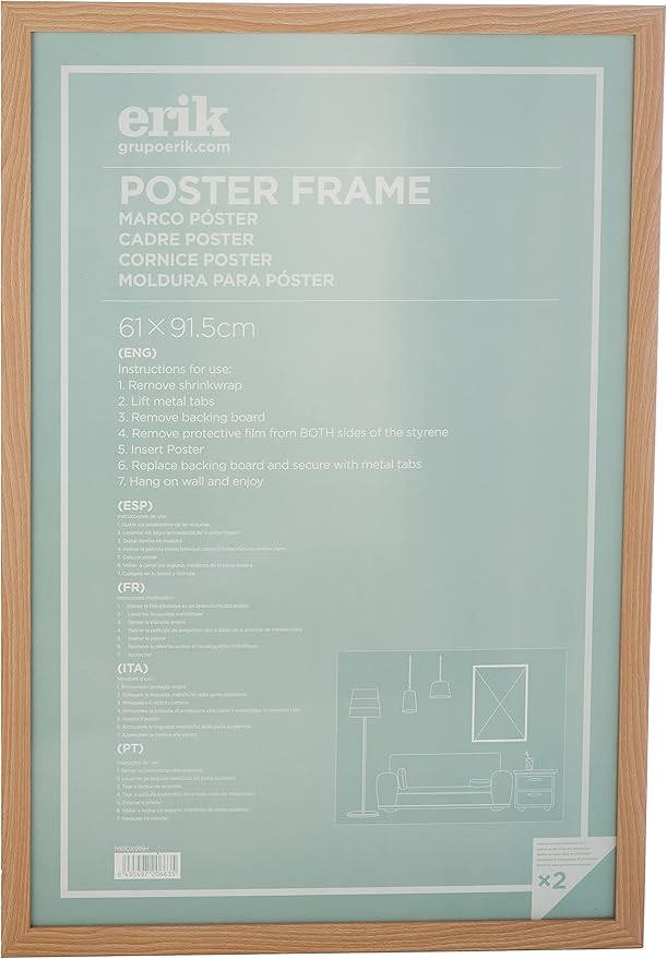Grupo Erik Maxi Poster Frame, Beech, 61x91.5cm : Amazon.co.uk: Home ...