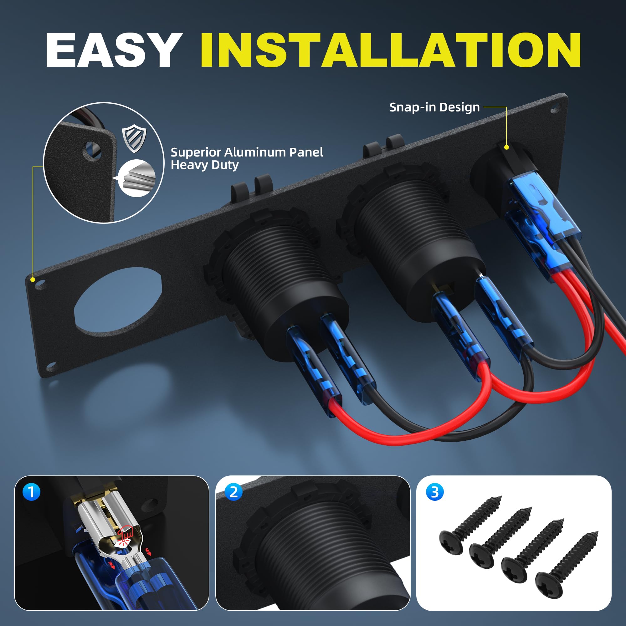 Snapklik.com : 12V USB Outlet Socket Panel 12V DC 48A Dual USB Power ...