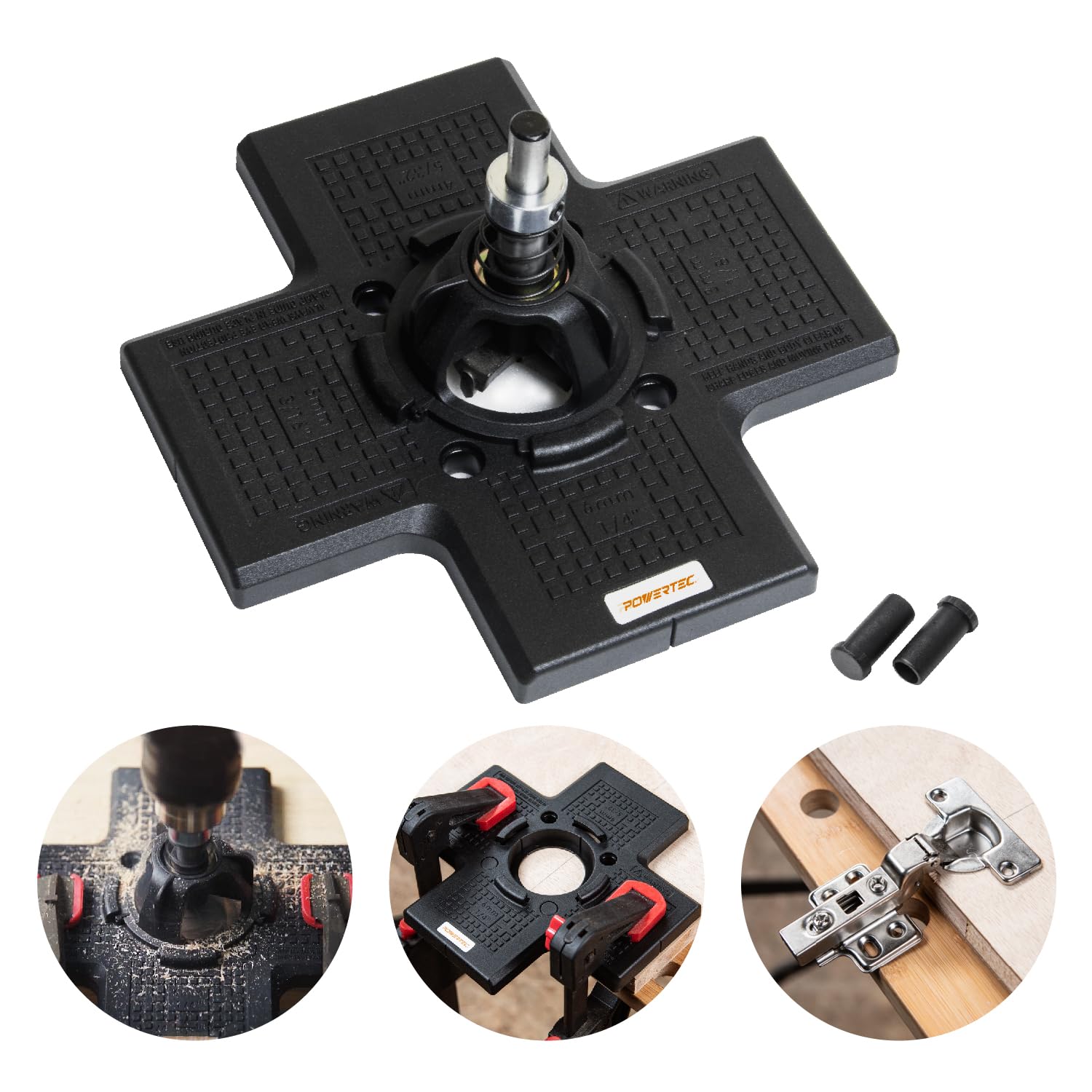 Snapklik.com : POWERTEC Cabinet Hinge Jig W/ 35mm Forstner Bit ...