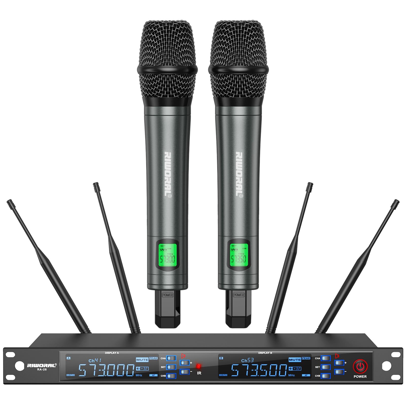 Amazon.com: Wireless Microphone System True Diversity Dual Cordless ...