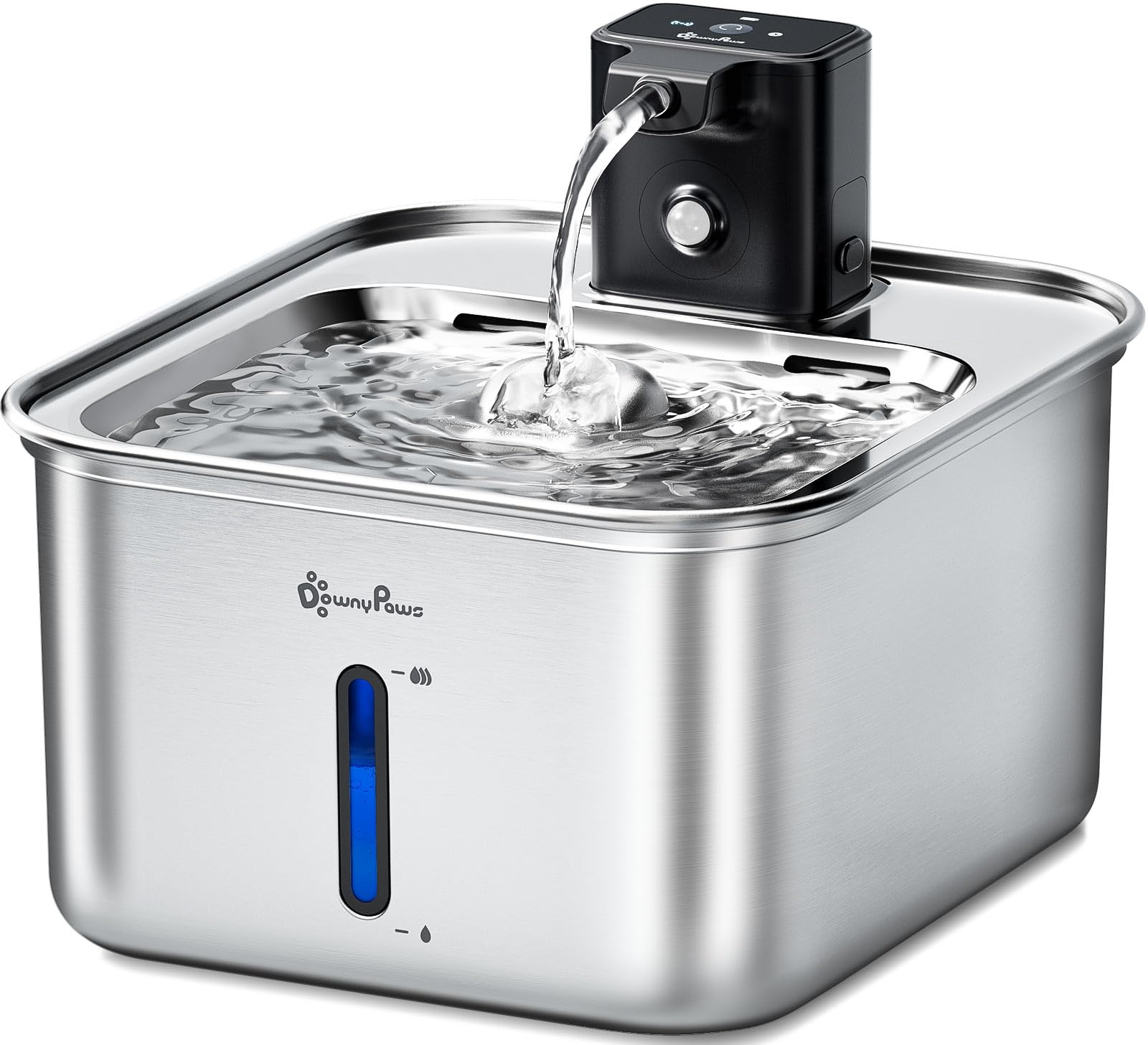 DownyPaws Wireless Cat Water Fountain, 101oz/3L Stainless Steel Cat ...