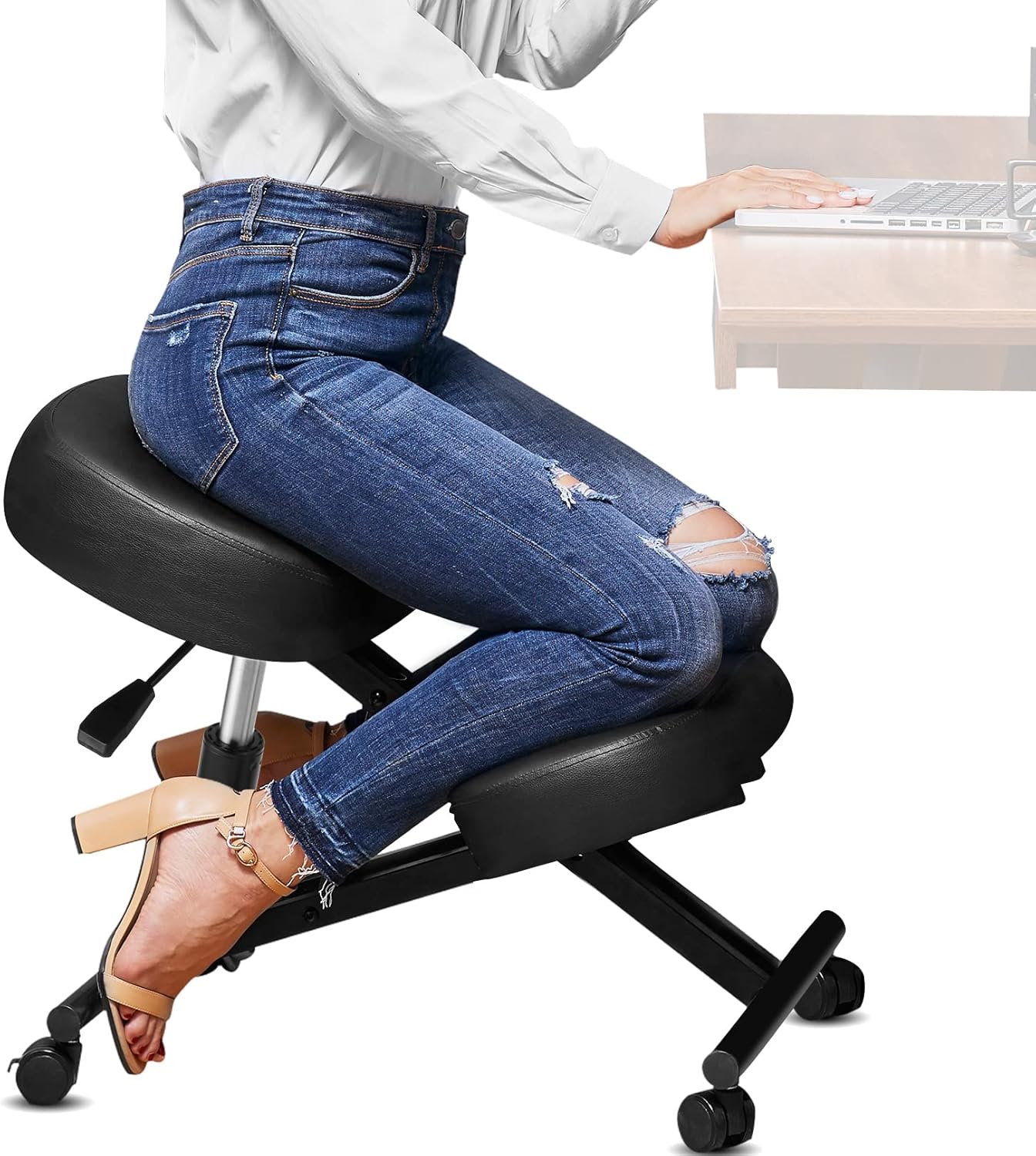 Amazon.com: Ergonomic Office Kneeling Chair, Height Adjustable Stool ...