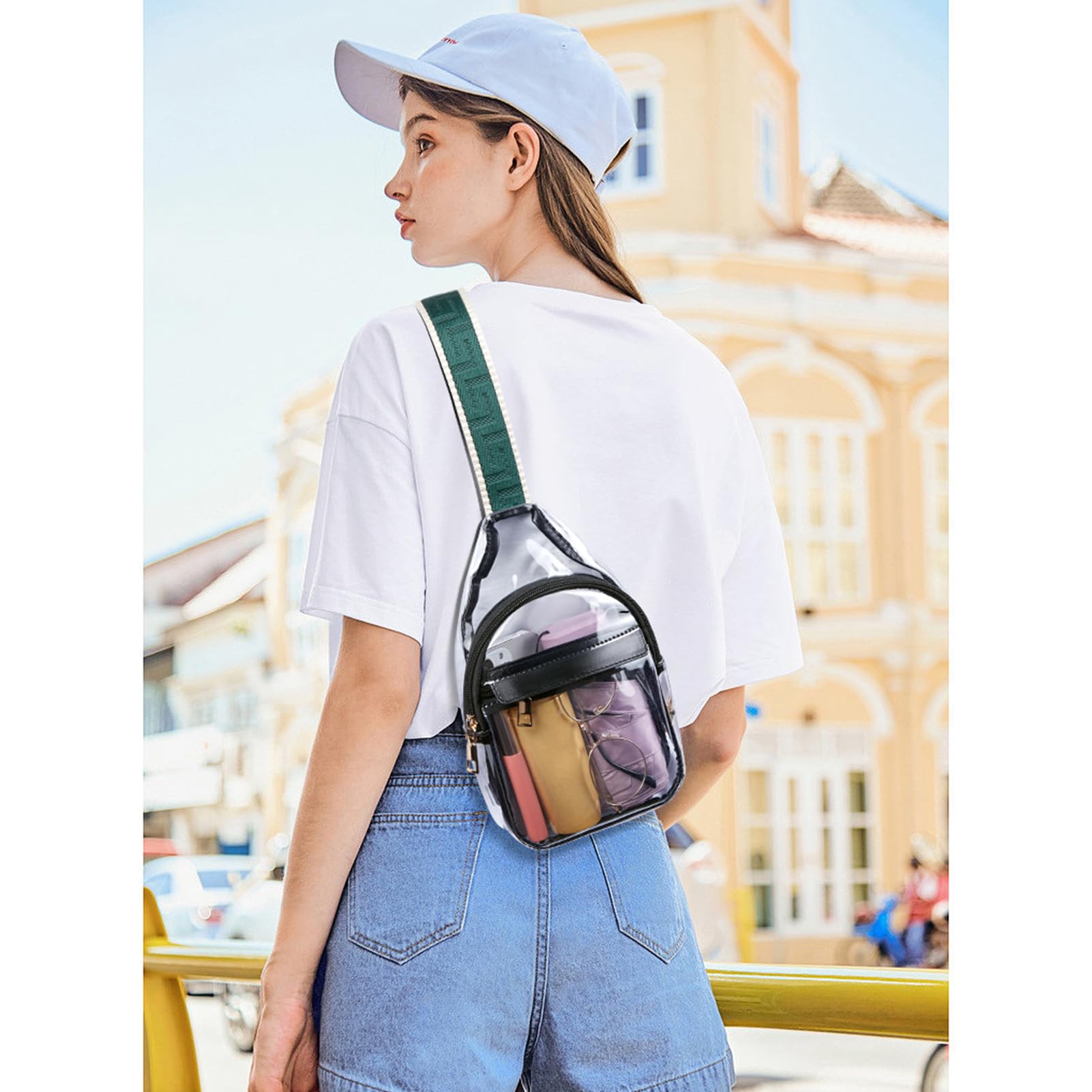 Snapklik.com : Clear Bag Stadium Approved Transparent Sling Bag ...