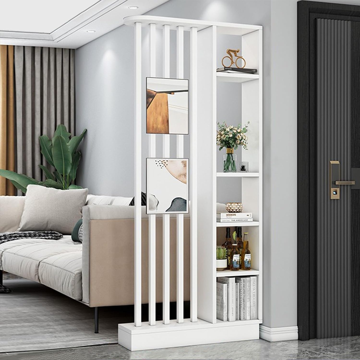 Wall Room Divider, Modern Storage Cabinet, Display Bookshelf Screen ...