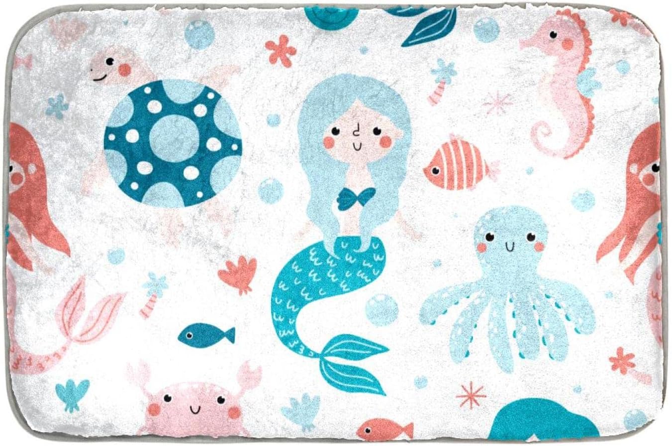 Amazon.com: Sea Mermaid Octopus Cute Pattern Bathroom Rugs, Bath Mat ...