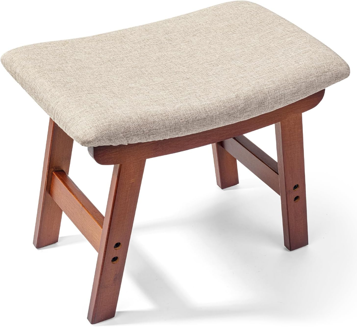 Amazon.com: BAMBOO LAND- Bamboo Foot Stools Ottoman, Beige Cushion ...