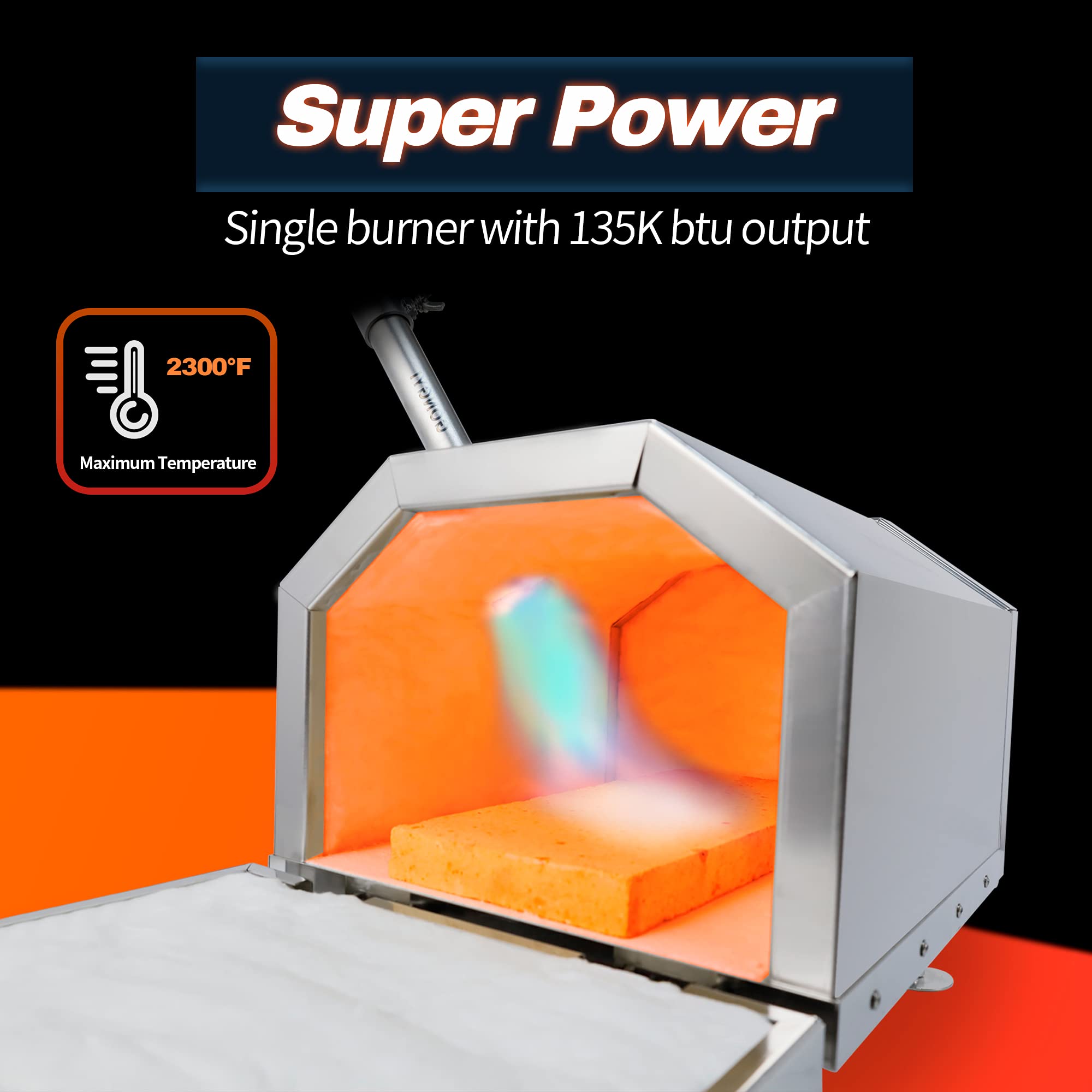 GONGYI GF100 Propane Gas Forge Portable Gas Forge Full Stainless Steel ...