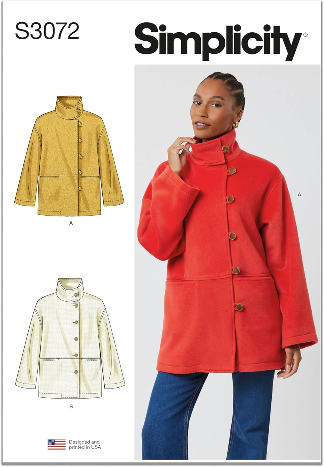 Amazon.com: Simplicity SS3072A Misses' Loose-Fitting Lined Jackets ...