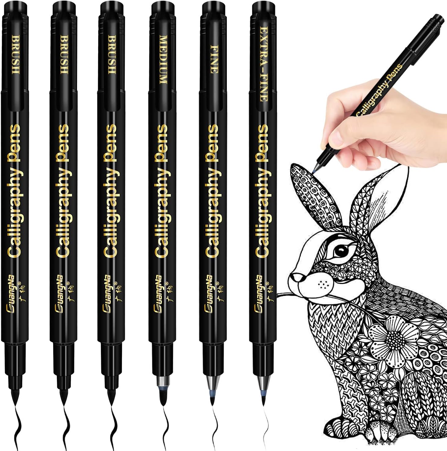 Amazon.com : Joy & Inspiration Calligraphy Pens 6 Pieces Hand Lettering ...