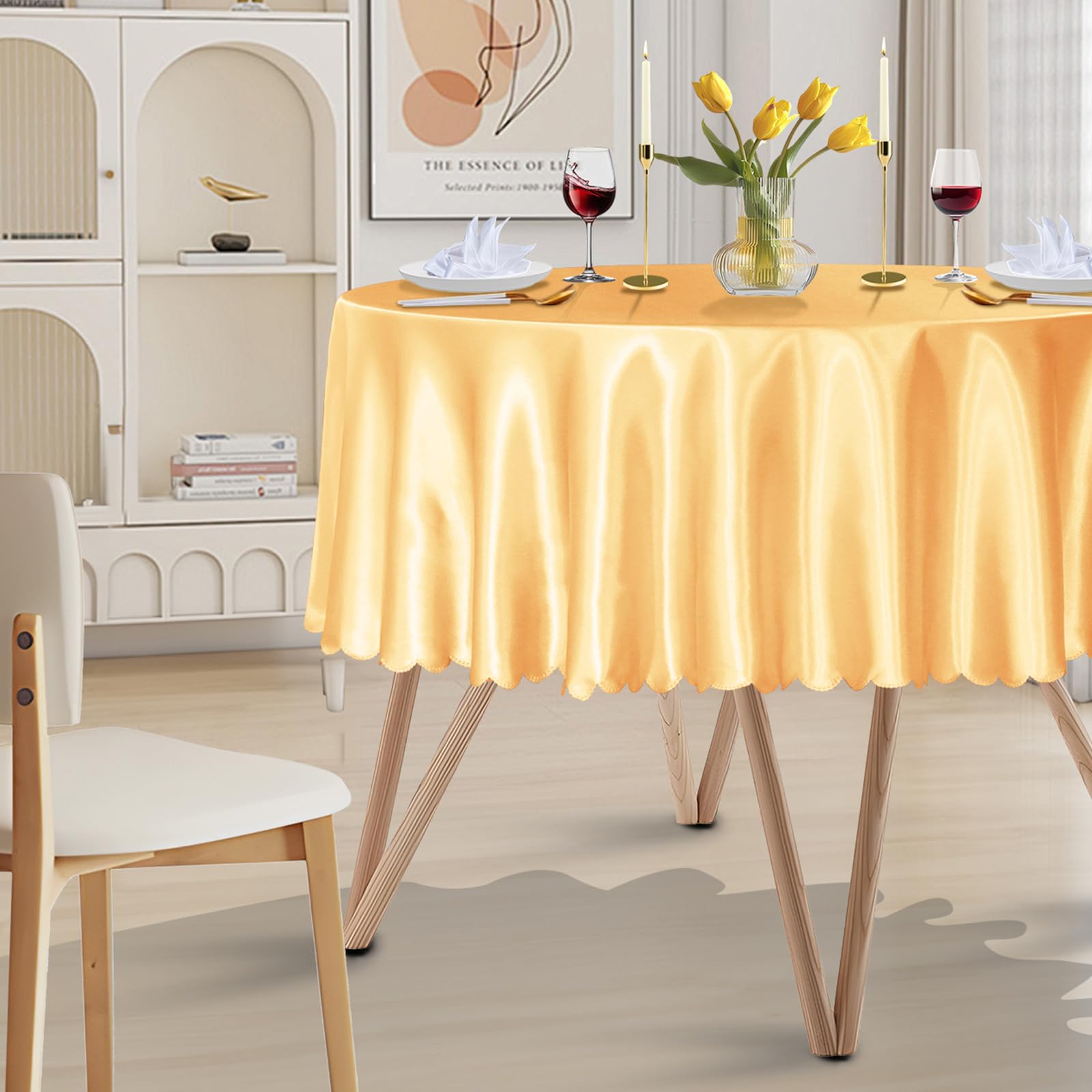 Gold Tablecloth 60 Round Table Satin Rectangle Tablecloth 60"x102"