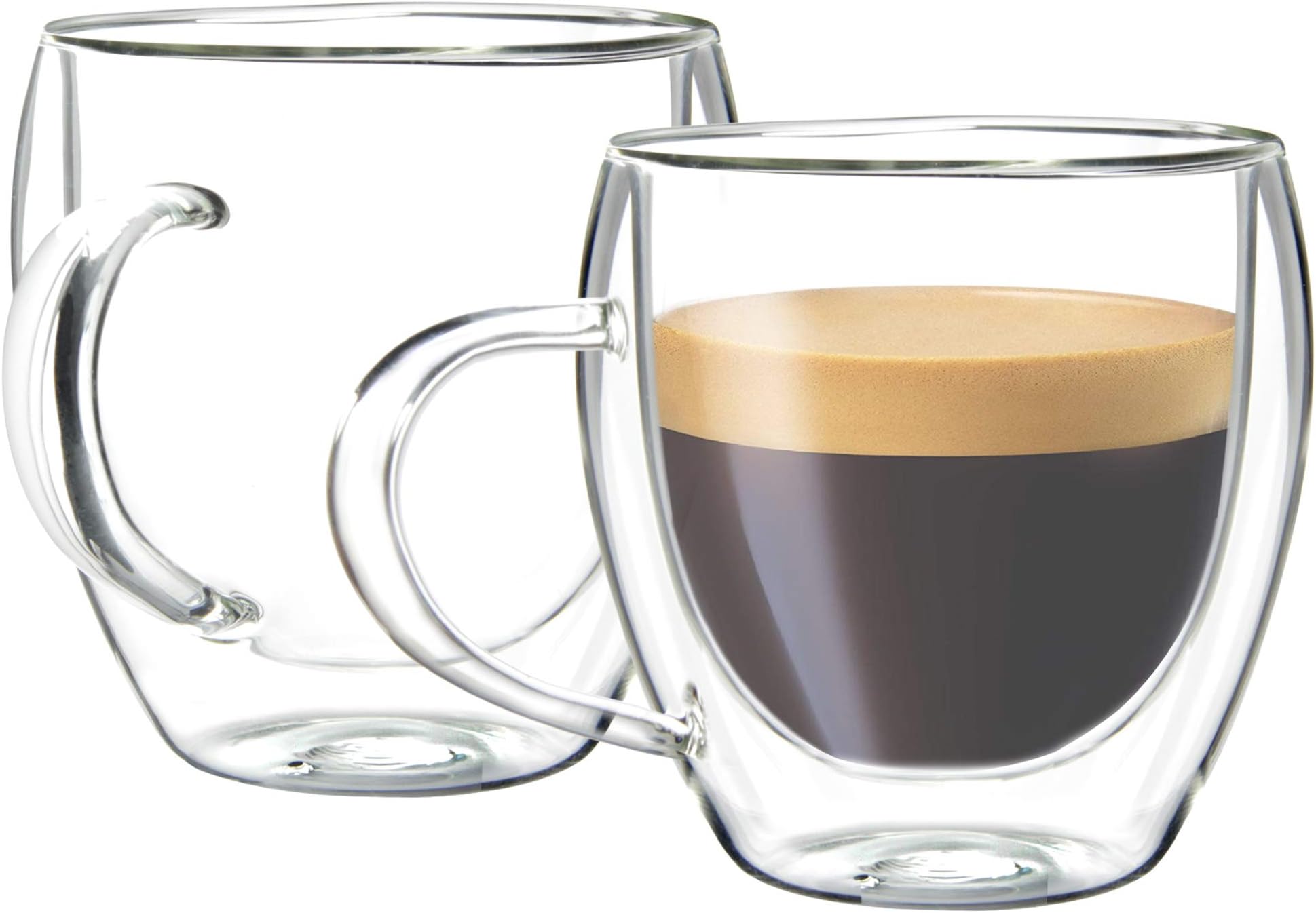 Amazon.com | Youngever 2 Pack 5.5 Ounce Espresso Cups, Double Wall ...