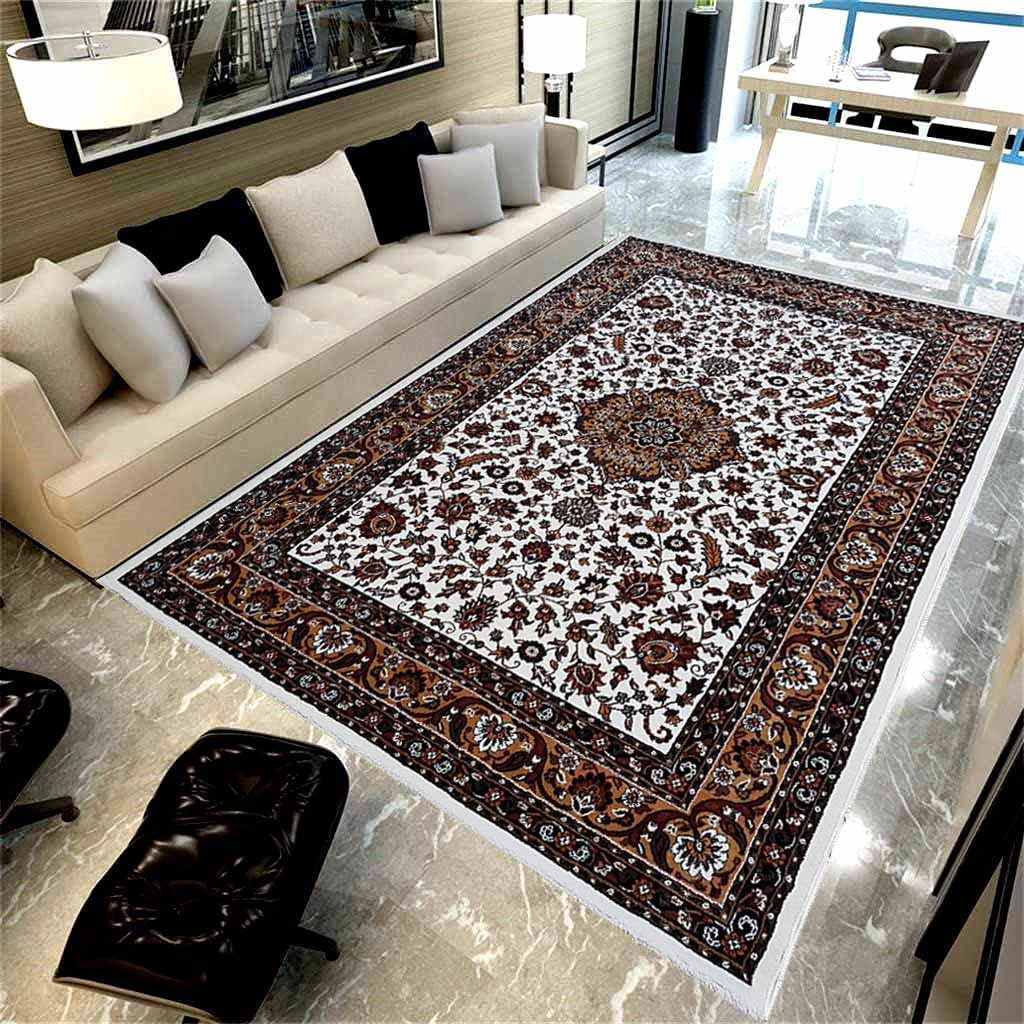 Buy AKVARI RUGS Kashmiri Persian Design Traditional Silk Touch Extra ...