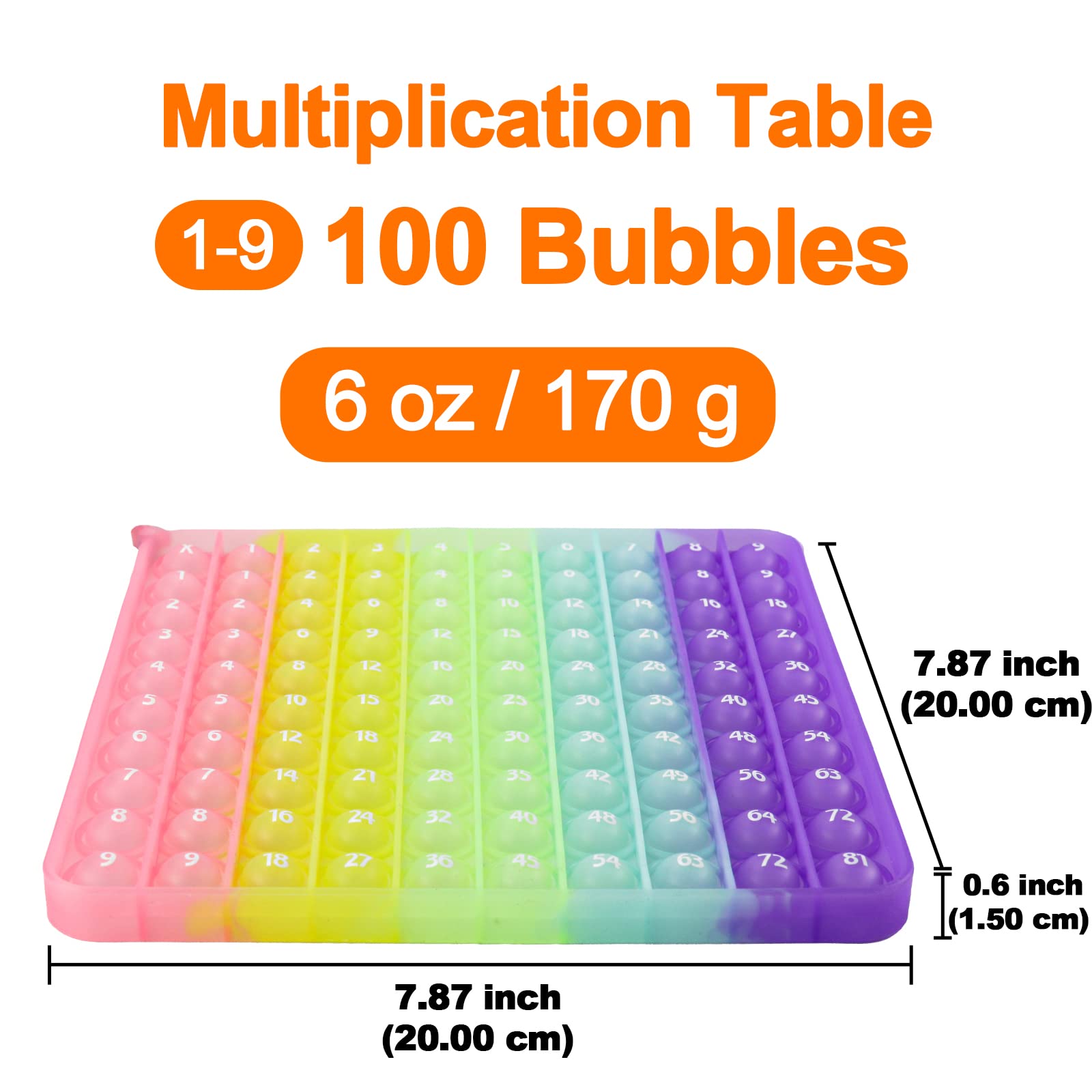 Snapklik.com : Multiplication Table Chart Square Pop Fidget Toys ...